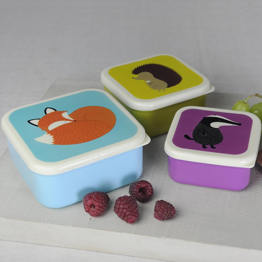 Set Of 3 Rusty Fox And Friends Snack Boxes | ﻿Rex London