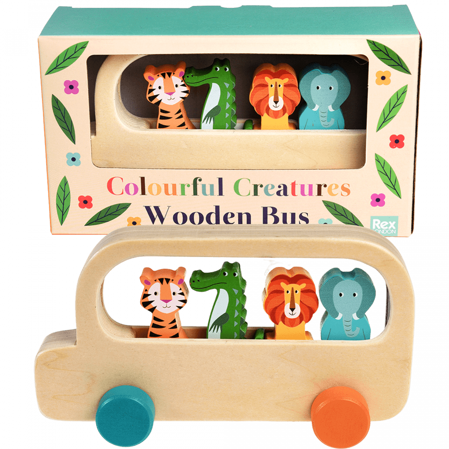 Colourful Creatures Wooden Bus | ﻿Rex London