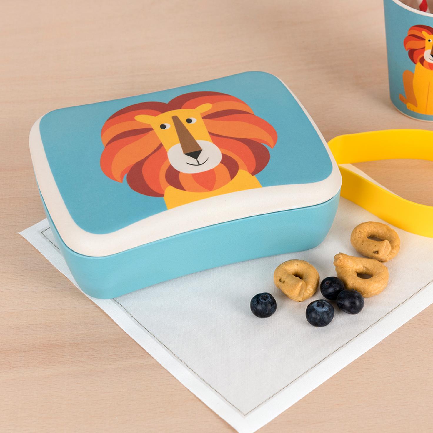 Charlie The Lion Kids Bamboo Lunch Box | ﻿Rex London