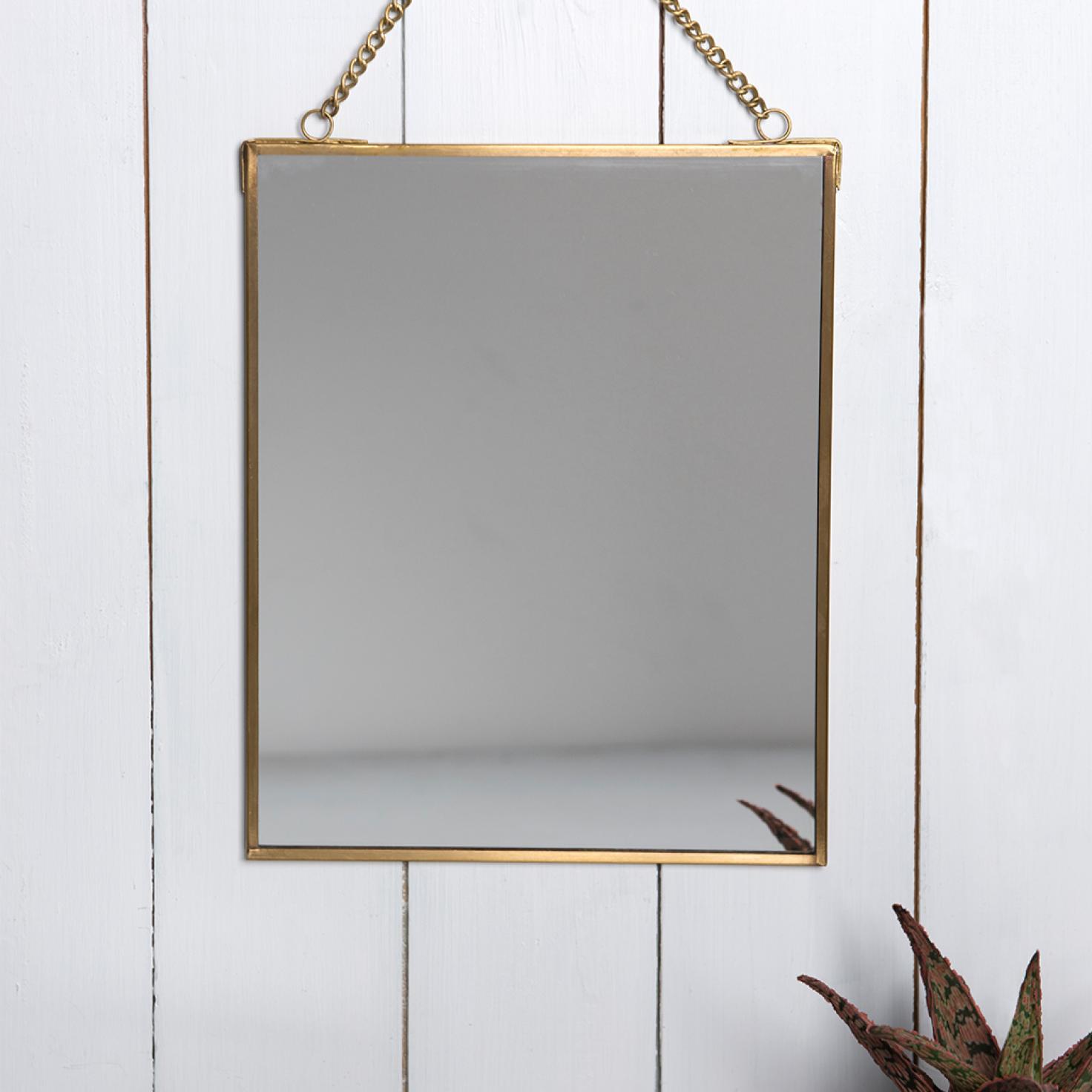 Hanging Brass Mirror 20x25 | ﻿Rex London