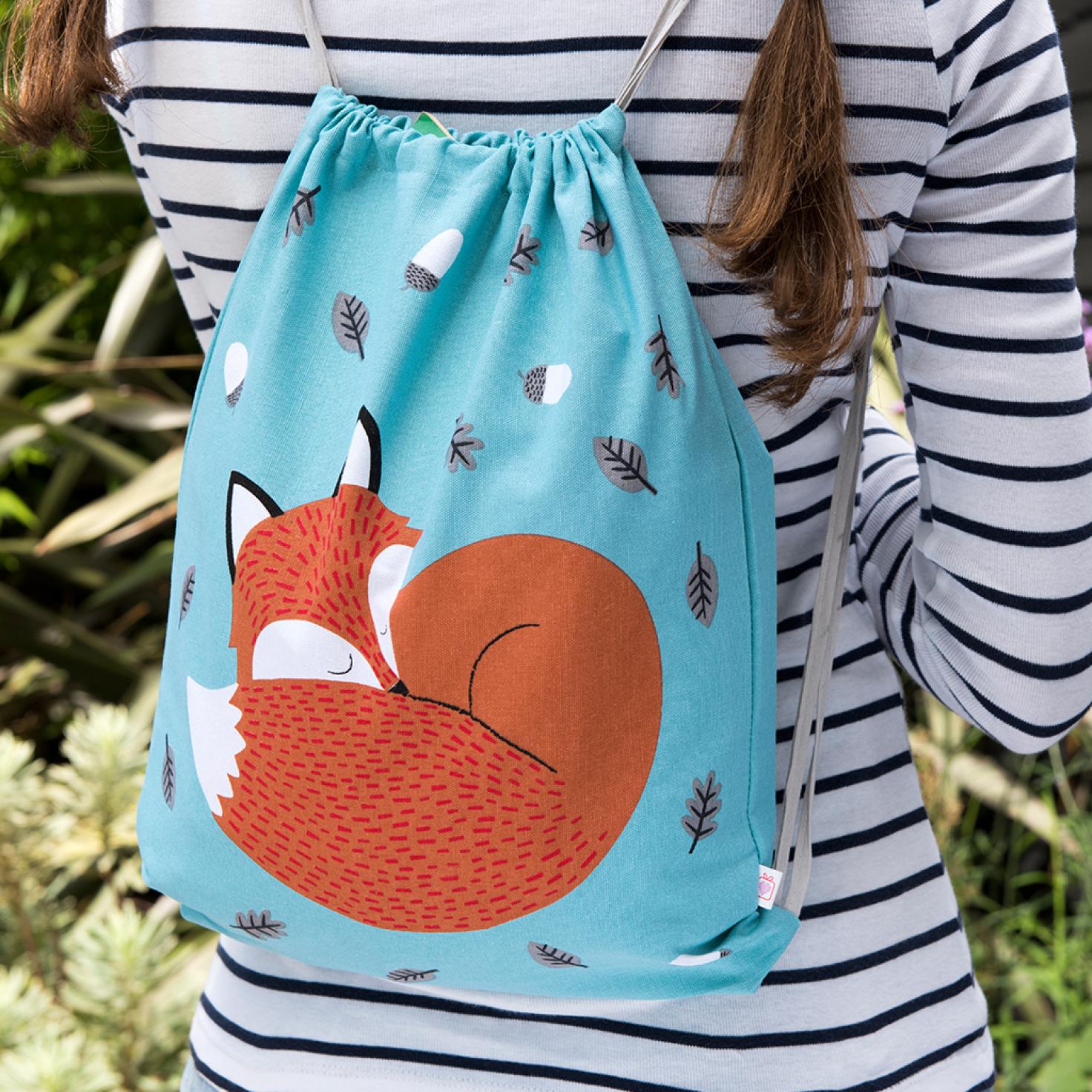 Rusty The Fox Drawstring Bag | ﻿Rex London