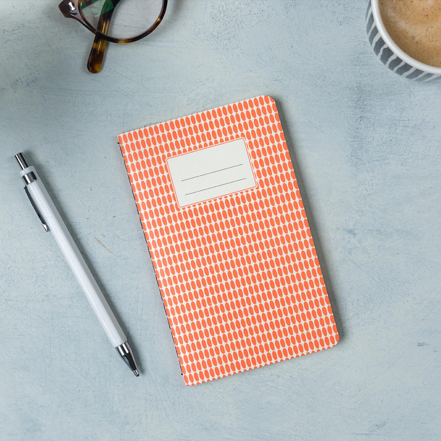 Small Orange Abstract Notebook | ﻿Rex London