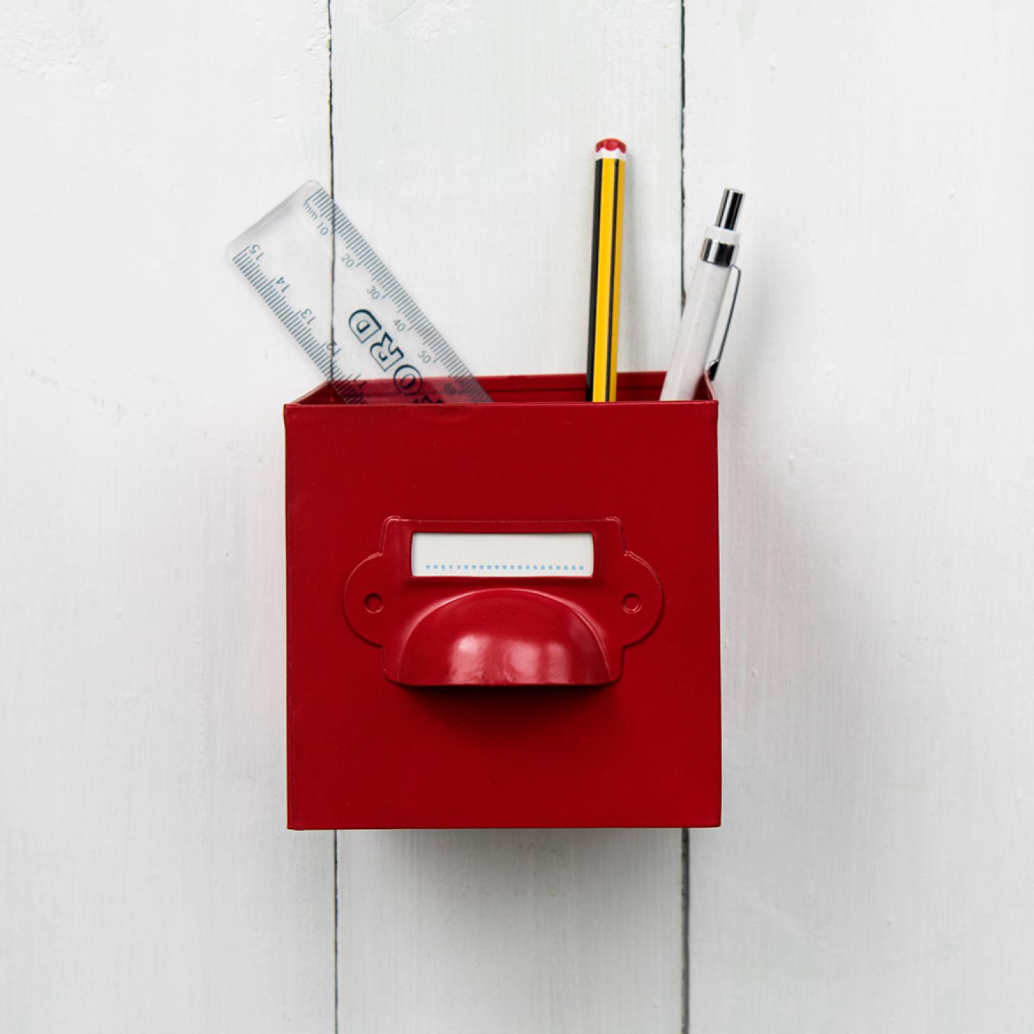 Vintage Red Metal Storage Drawer | ﻿Rex London