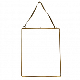 Double sided glass and brass metal hanging frame (25 x 20cm) | ﻿Rex London