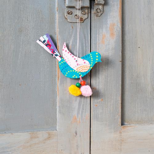 Hanging Paper Bird Decorations With Pom-Poms (set Of 3) | ﻿Rex London