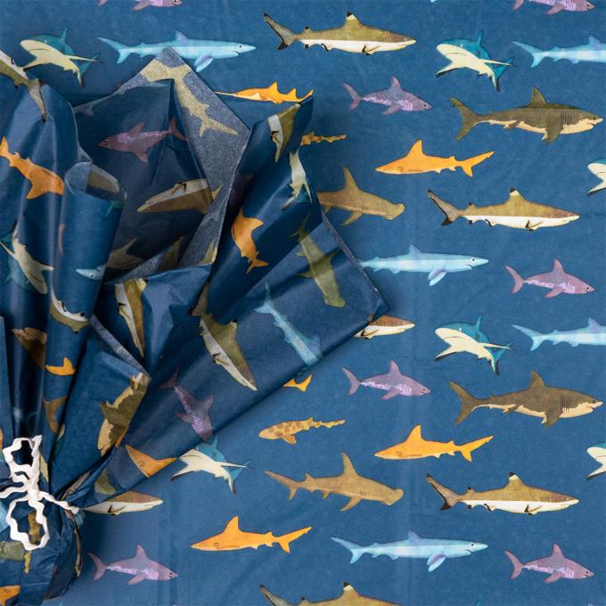Sharks Tissue Paper (10 Sheets) | ﻿Rex London
