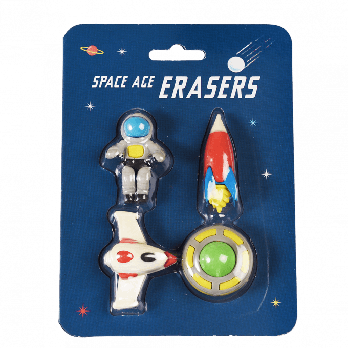 Set Of 4 Space Age Erasers | ﻿Rex London