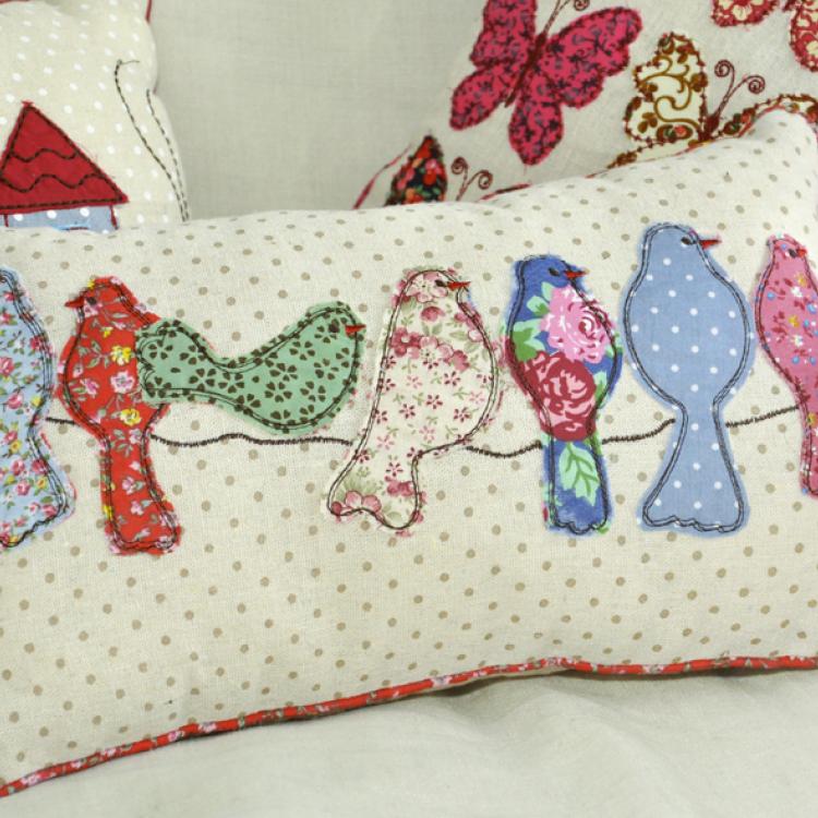 Patchwork Song Birds Cushion | ﻿Rex London