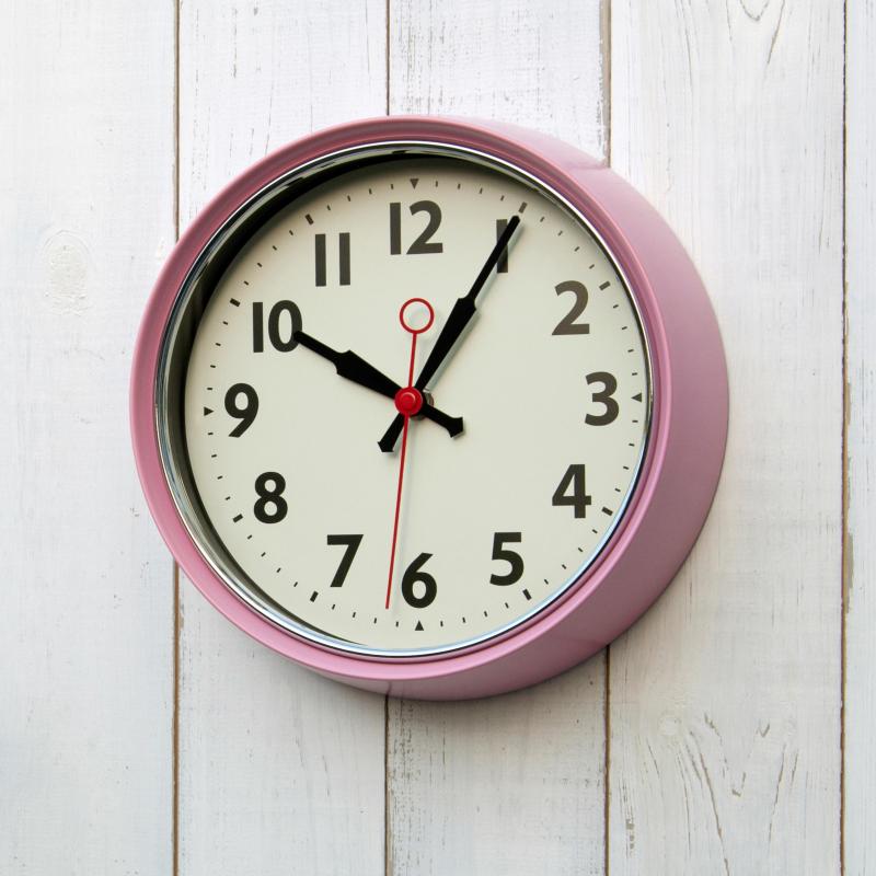 1950'S PINK METAL WALL CLOCK | ﻿Rex London
