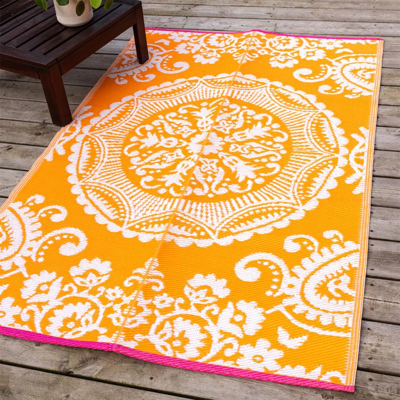 Recycled outdoor rug (180 x 120 cm) - Orange | ﻿Rex London