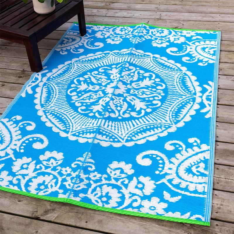 Recycled outdoor rug (180 x 120 cm) - Blue | ﻿Rex London