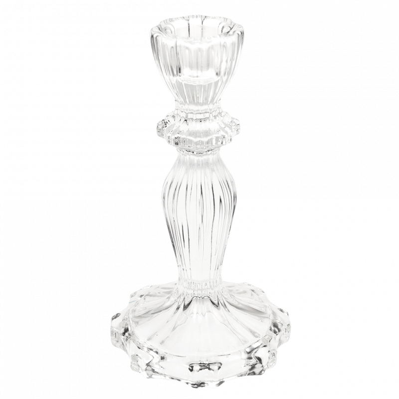 tall Glass Candle Holder Clear rex London