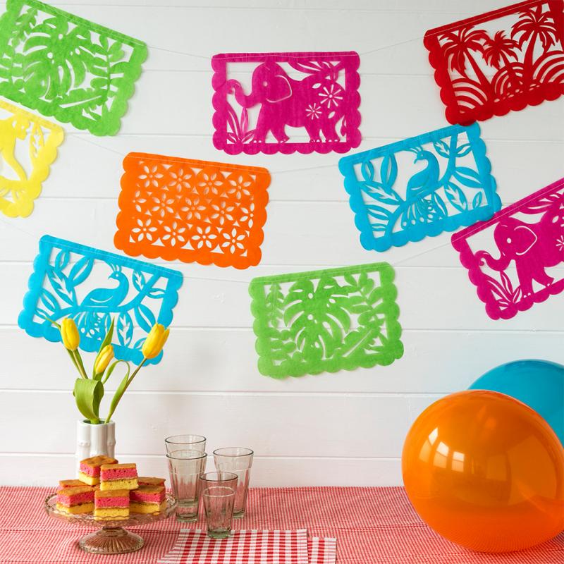 Colourful Cut Out Design Tissue Paper Bunting | ﻿Rex London