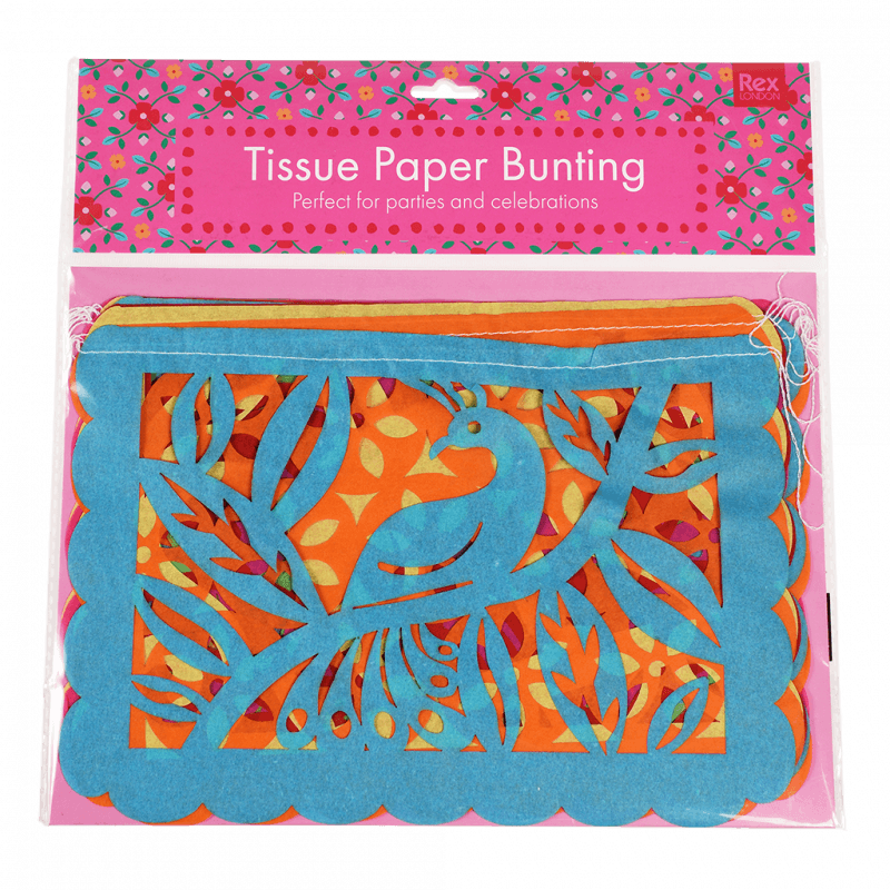 Colourful Cut Out Design Tissue Paper Bunting | ﻿Rex London