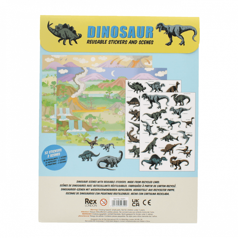 Prehistoric Land reusable stickers and scenes | ﻿Rex London