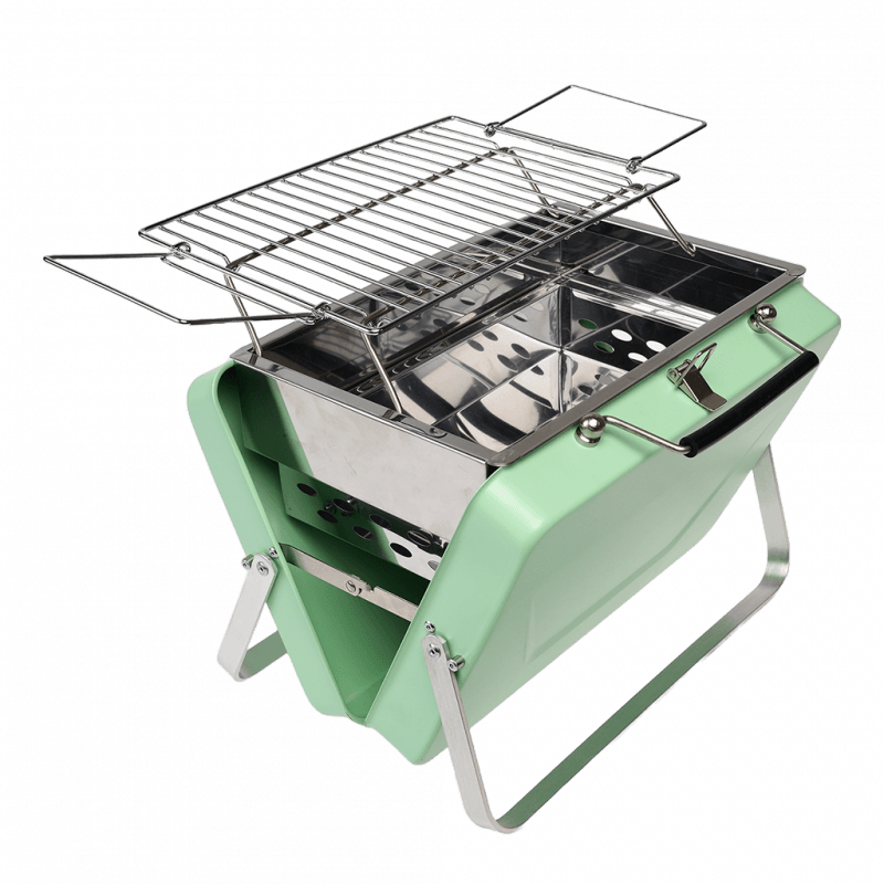 Portable suitcase BBQ - Pistachio green | ﻿Rex London