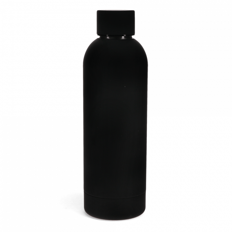 Rubber coated steel bottle 500ml - Black | ﻿Rex London