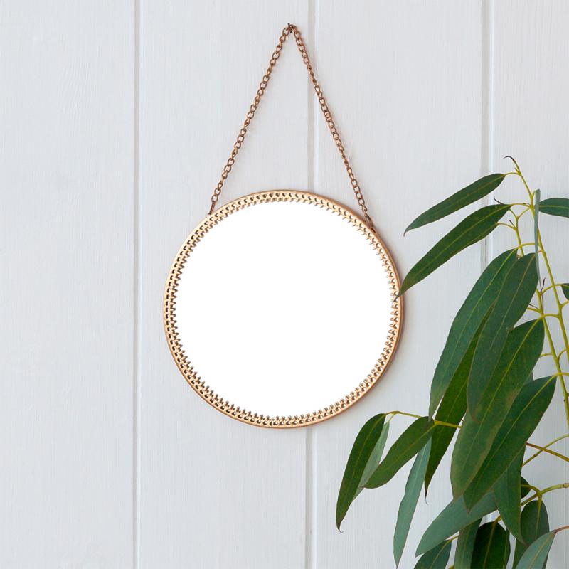 circle mirror hanging