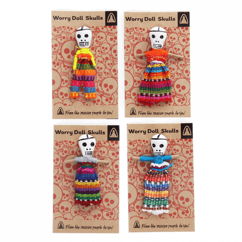 Skull worry doll - Assorted (SINGLE) | ﻿Rex London