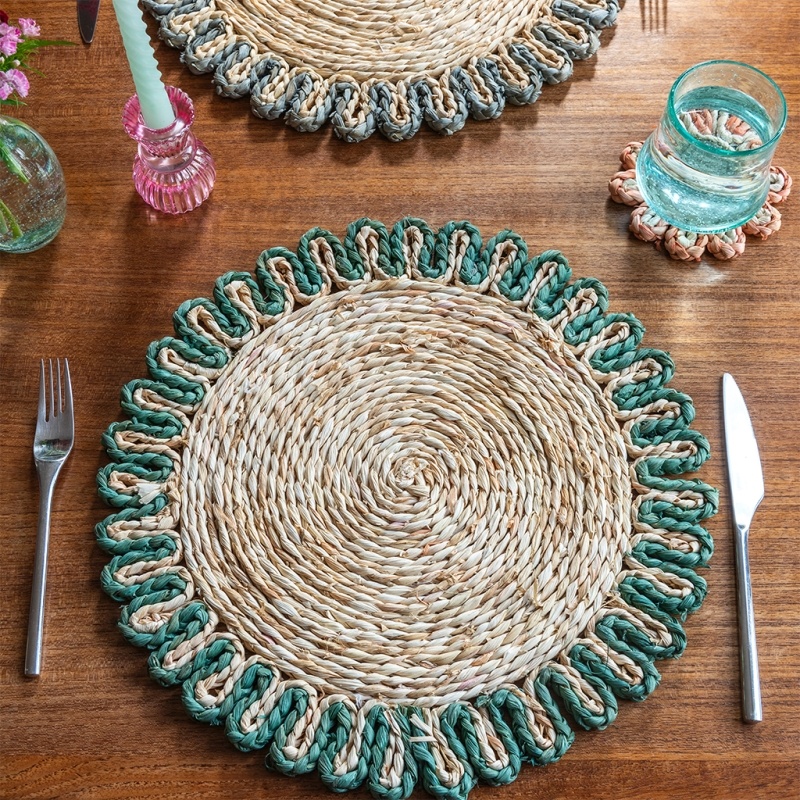 Corn husk placemat - Blue | ﻿Rex London