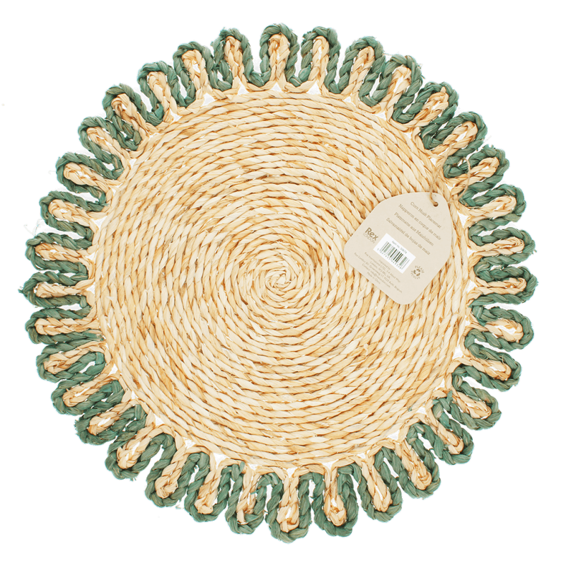 Corn husk placemat - Blue | ﻿Rex London