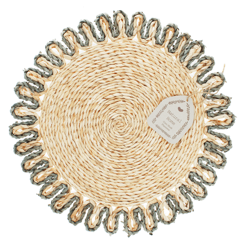 Corn husk placemat - Grey | ﻿Rex London
