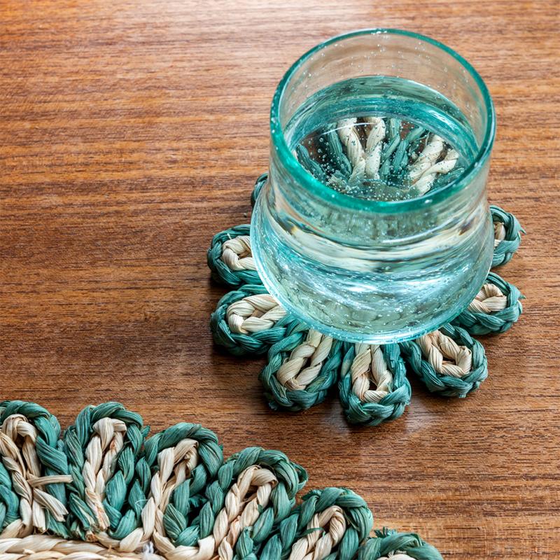 Corn husk coaster - Blue | ﻿Rex London