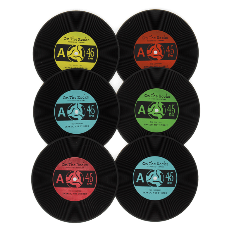Silicone coasters (set of 6) - Vinyl record | ﻿Rex London