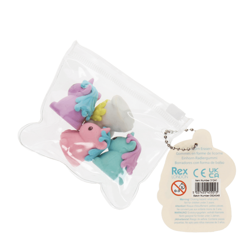 Erasers (set of 4) - Unicorns | ﻿Rex London