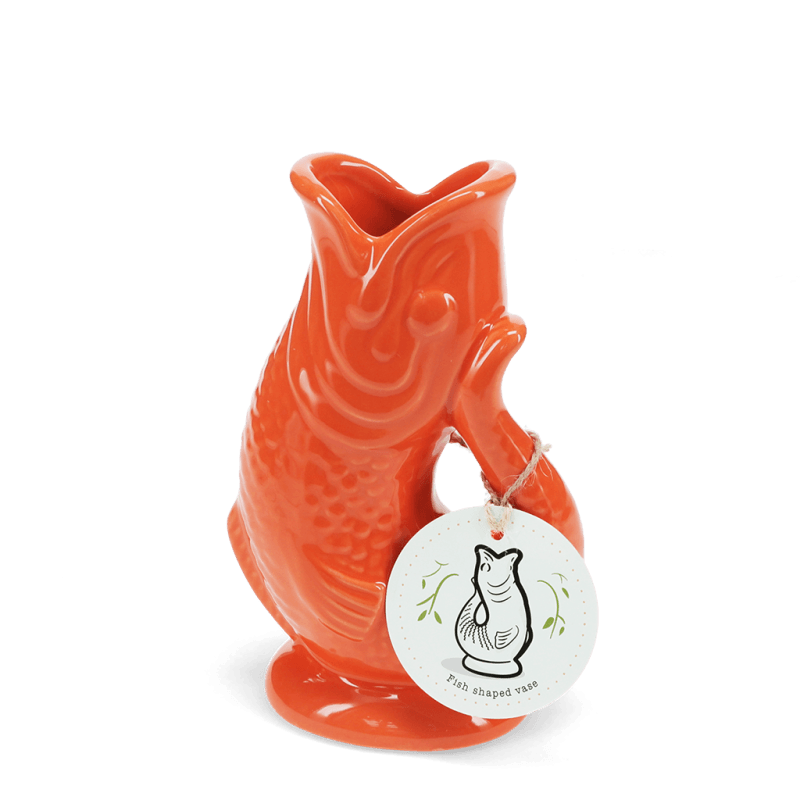 Ceramic fish vase - Orange | ﻿Rex London