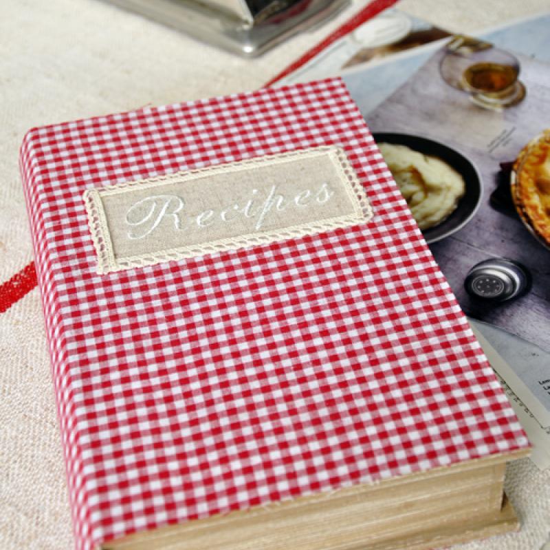 Gingham Recipe Book Storage Box | ﻿Rex London