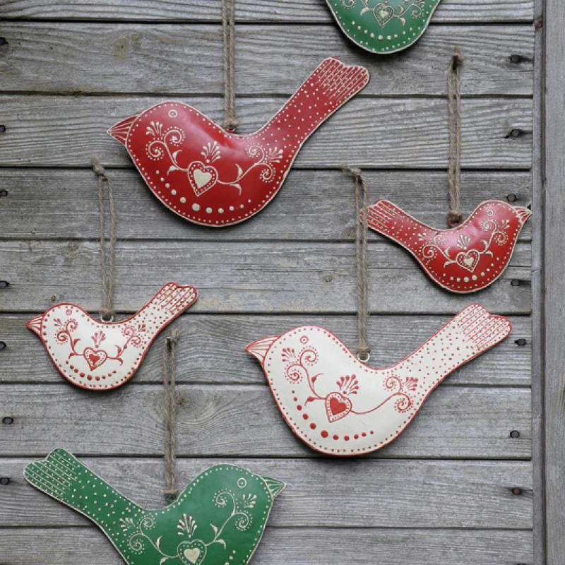 RUSTIC LARGE RED BIRD DECORATION | ﻿Rex London