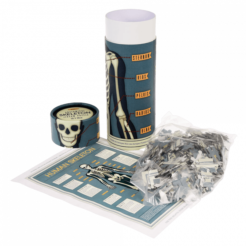 ANATOMICAL SKELETON 300 PIECE PUZZLE IN A TUBE | ﻿Rex London