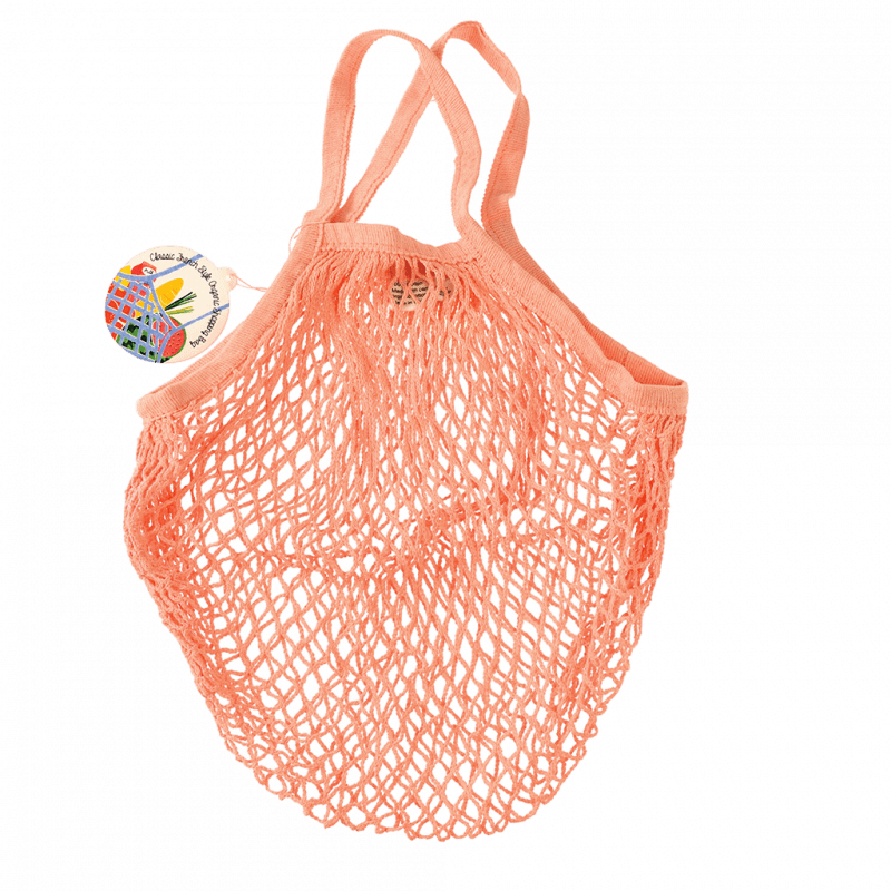 Organic cotton net shopping bag - Coral | ﻿Rex London