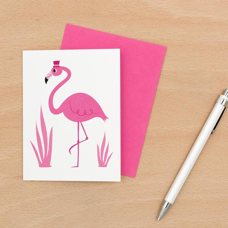 FLAMINGO BELL BOY CARD | ﻿Rex London