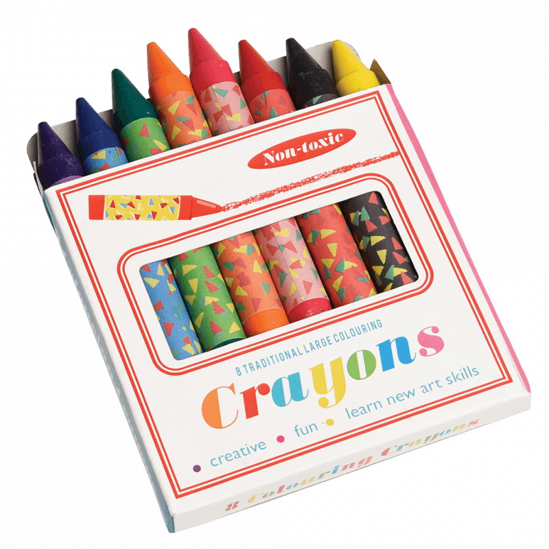 SET OF 8 LARGE COLOURFUL CRAYONS | ﻿Rex London