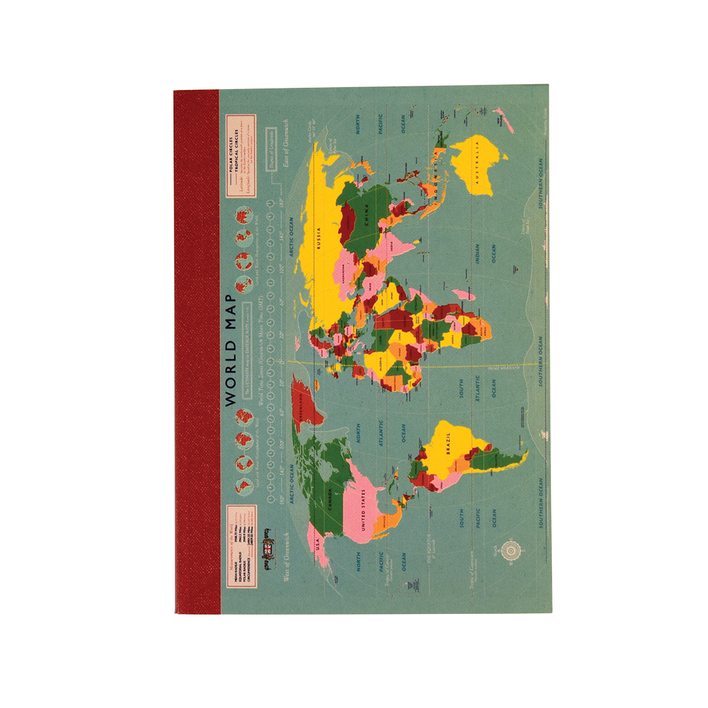 WORLD MAP A6 NOTEBOOK | ﻿Rex London