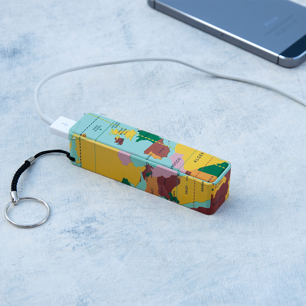 World Map Portable Usb Charger | ﻿Rex London