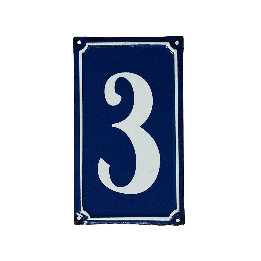 3 French Blue Metal Door Sign | Rex London