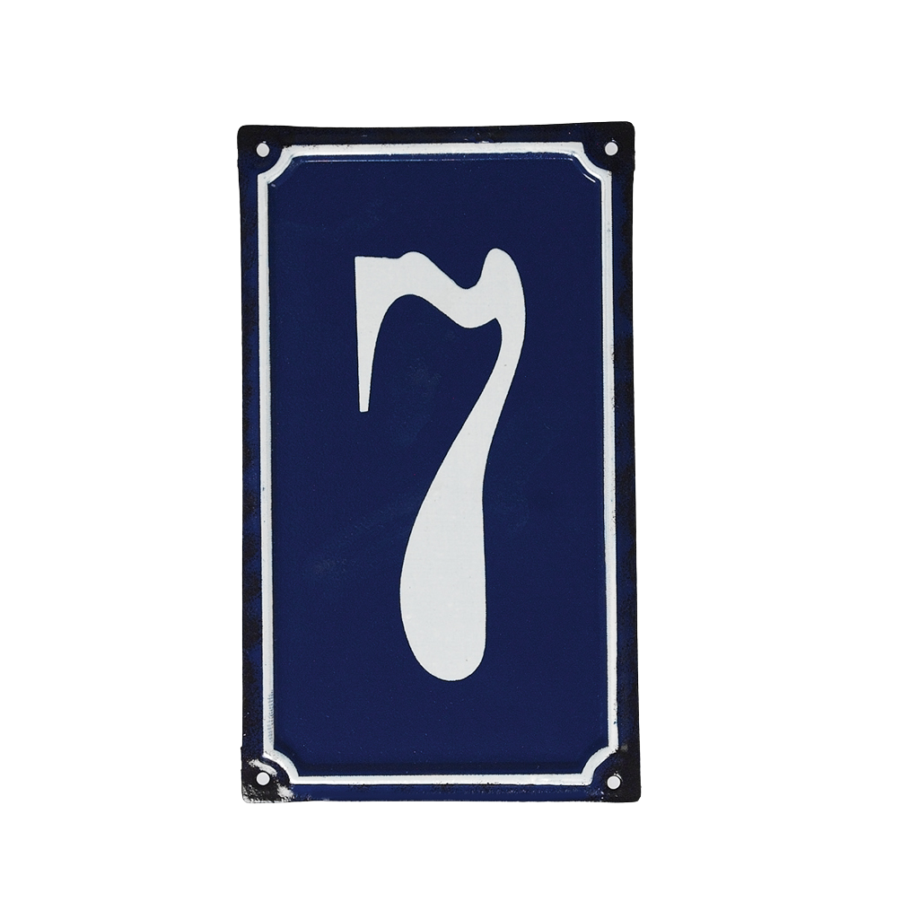 7 French Blue Metal Door Sign | Rex London
