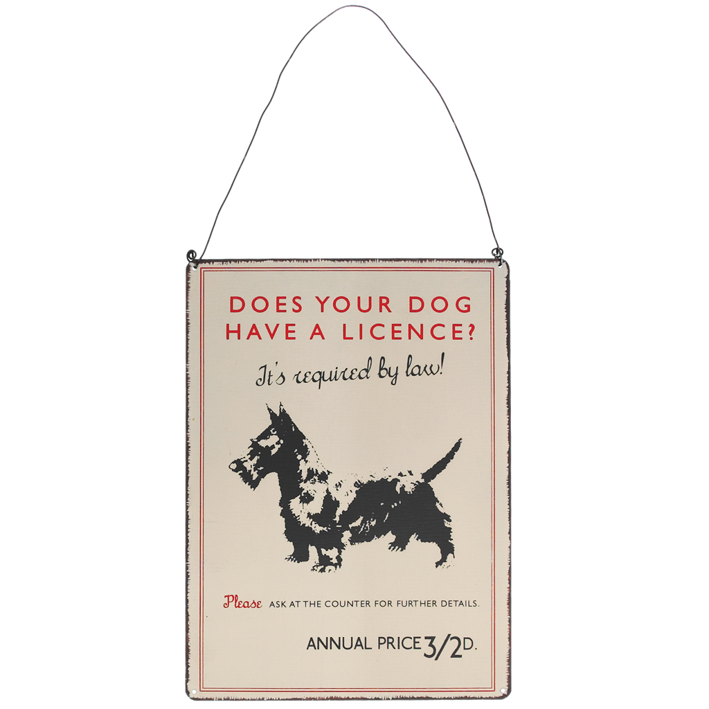 Vintage Dog Licence Metal Sign | Rex London