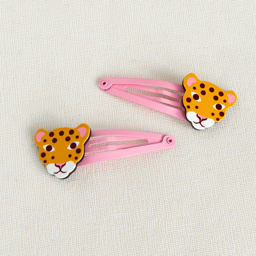Wild Wonders Leopard Hair Clips (set Of 2) | Rex London