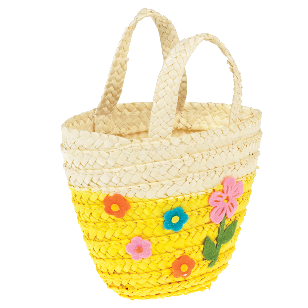 Yellow Woven Flower Basket | Rex London