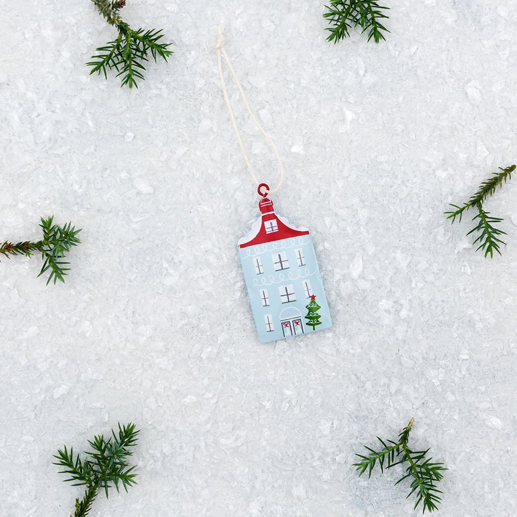 Christmas House Metal Decoration | Rex London