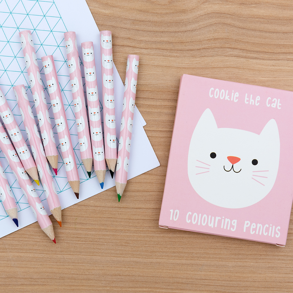 Cookie The Cat Colouring Pencils (set Of 10) | Rex London