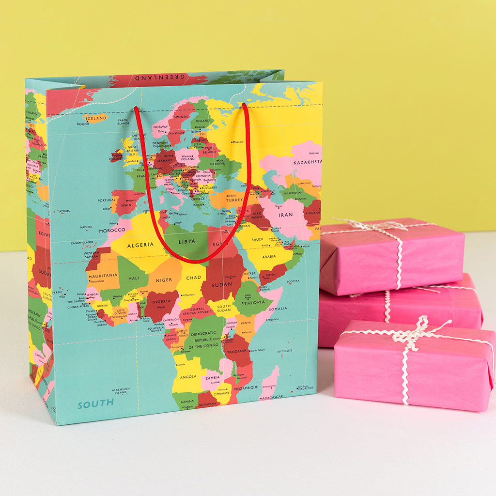 Large World Map Gift Bag | Rex London