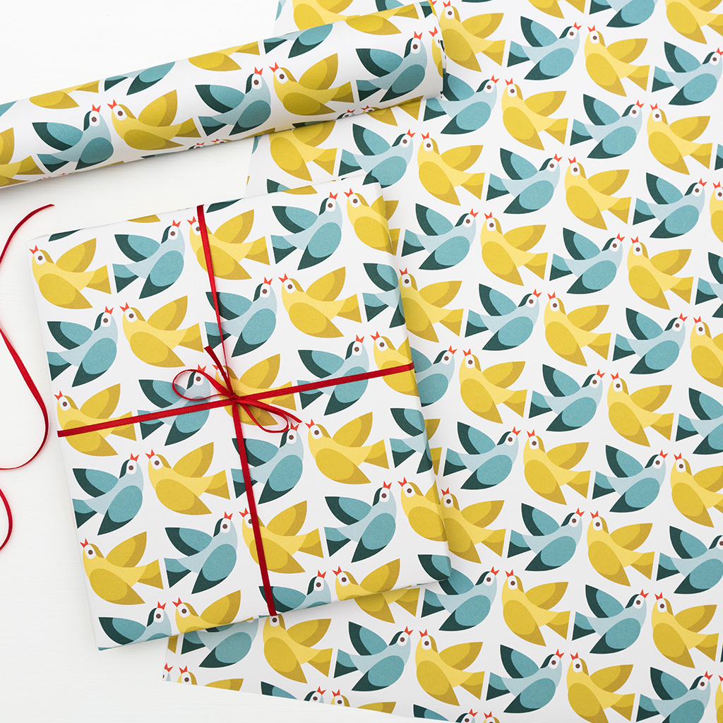 Love Birds Wrapping Paper (5 Sheets) | Rex London