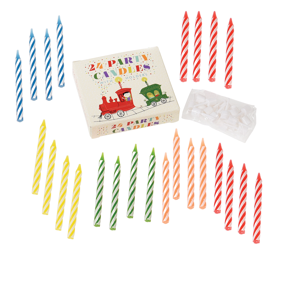Set Of 24 Party Train Candles | Rex London