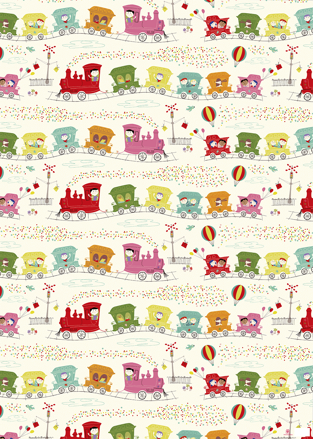 Party Train Gift Wrapping Paper (5 Sheets) | Rex London