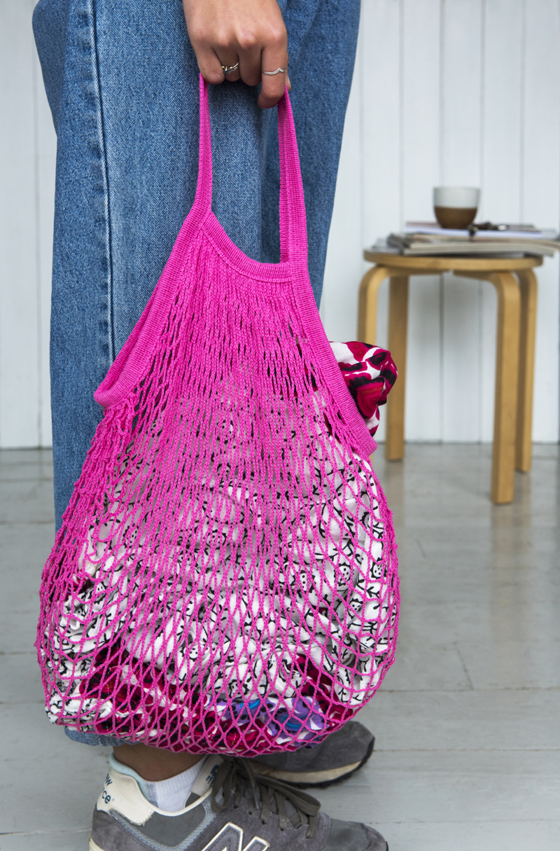 Pink French Style String Shopping Bag | Rex London